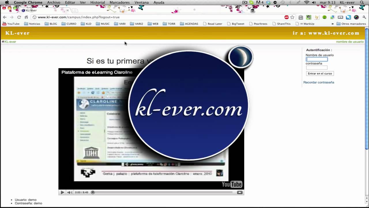 Claroline navegacion plataforma e-Learning - YouTube