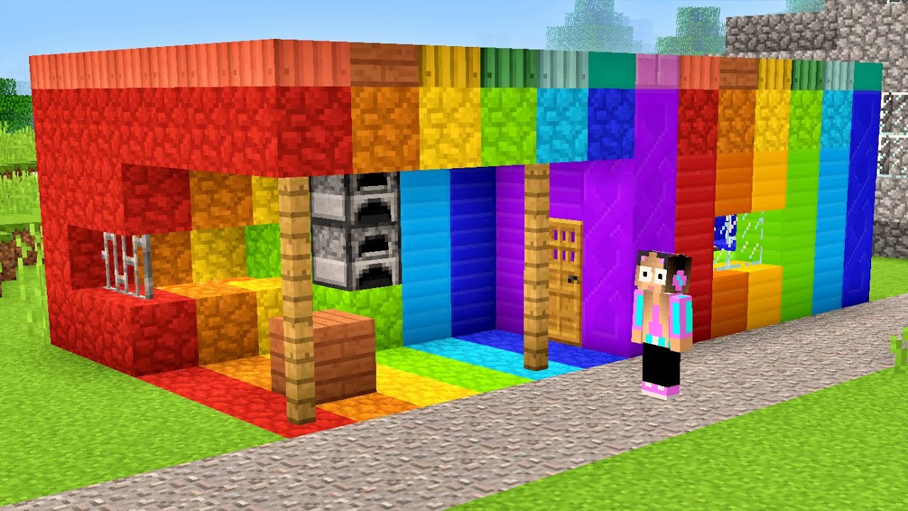 ΤΟ ΣΠΙΤΙ ΜΟΥ ΕΓΙΝΕ RAINBOW ΟΤΑΝ ΚΟΙΜΟΜΟΥΝ ΣΤΟ MINECRAFT - YouTube
