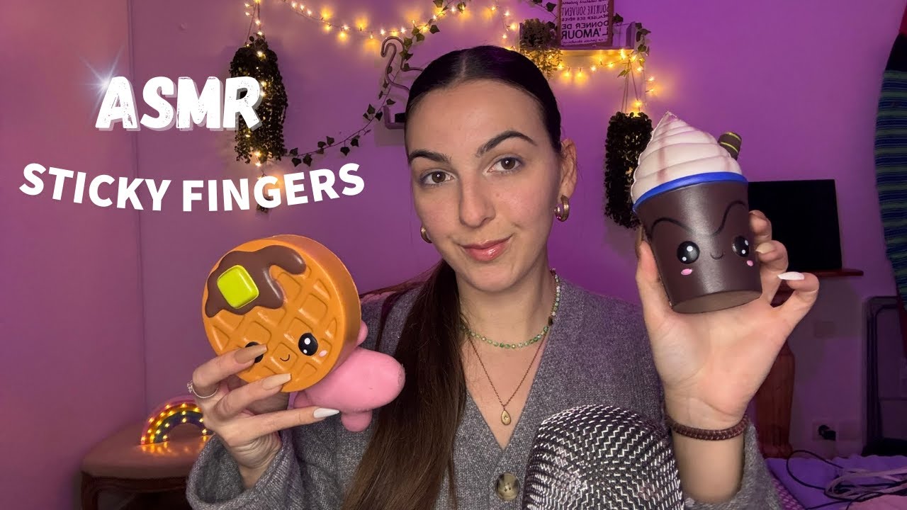 Asmr: Sticky fingers avec squishy 🧇 - YouTube