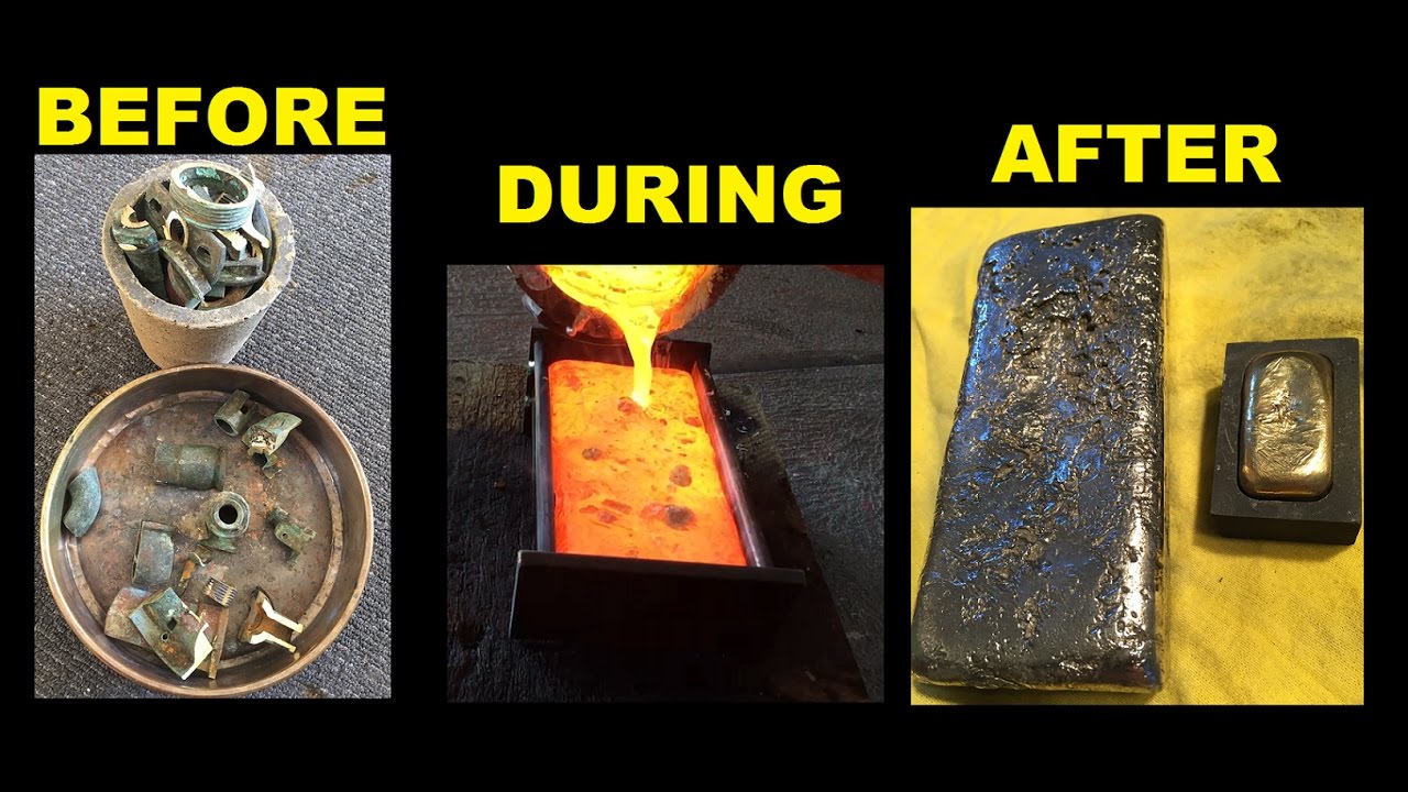 MELTING 70 YEAR OLD PIPES INTO A MASSIVE SILVER INGOT full pour - YouTube