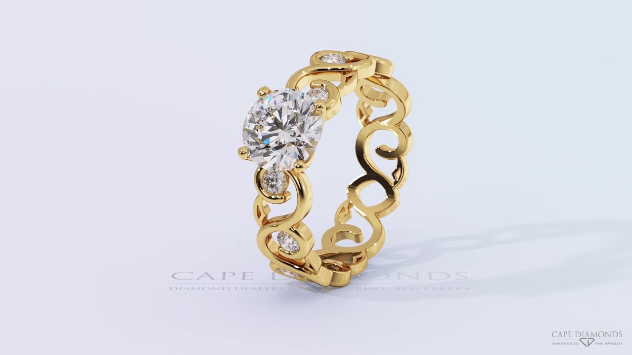 Cape Diamonds South Africa - Filigree Twist Yellow Gold Diamond ...