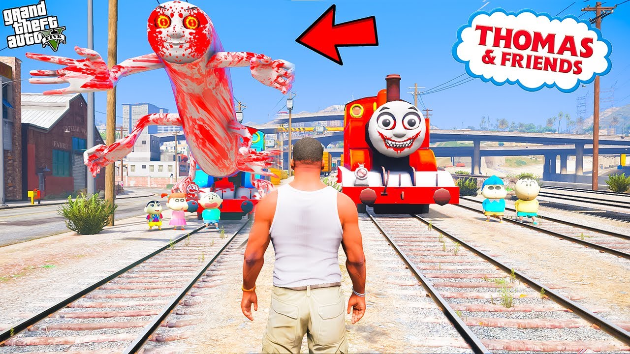 Franklin First Red Evil Thomas Train Experience vs Zombie Evil Thomas ...