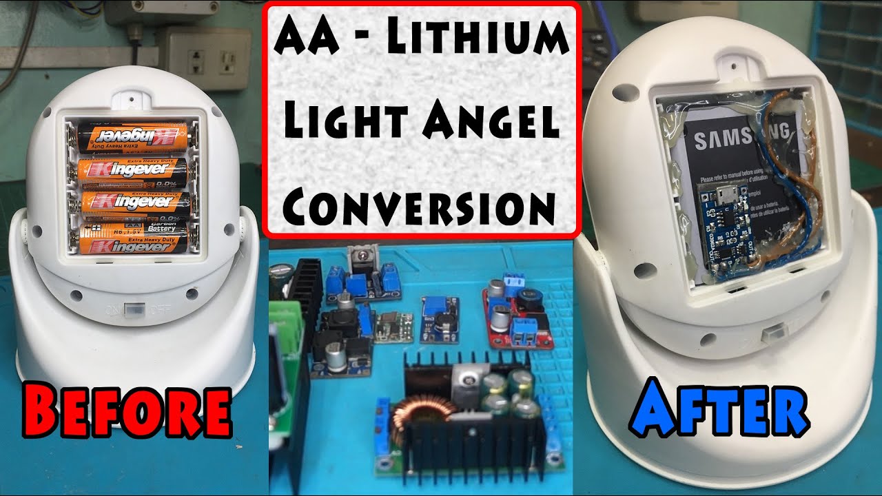 AA to Lithium ion Light Angel Conversion - YouTube