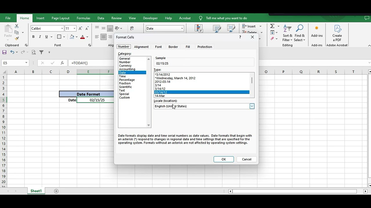 How to change date format in excel (Today Format in EXCEL)#viralvideo # ...