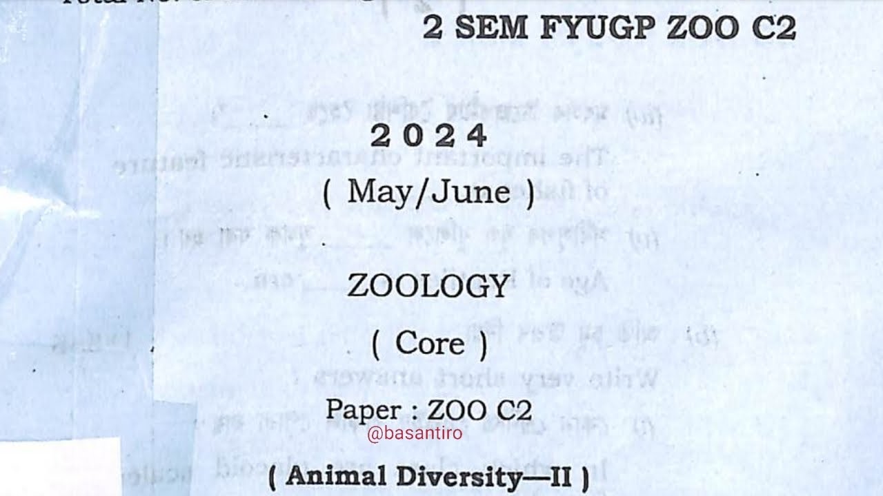 BSc second semester zoology core major paper annual diversity II ...