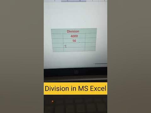 Division In MS Excel | How To Divide Number In MS Excel - YouTube