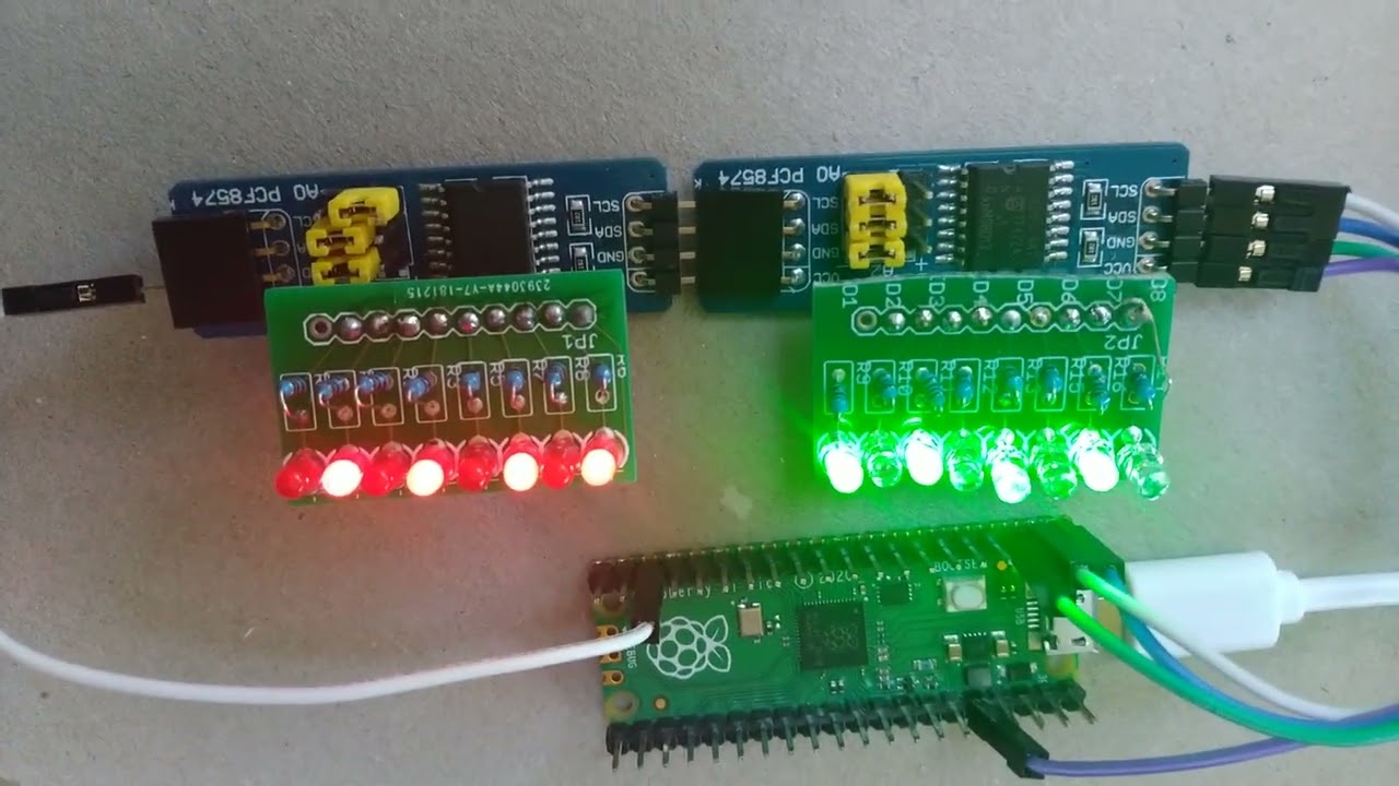 Picomite I2C PCF8574 LEDs - YouTube