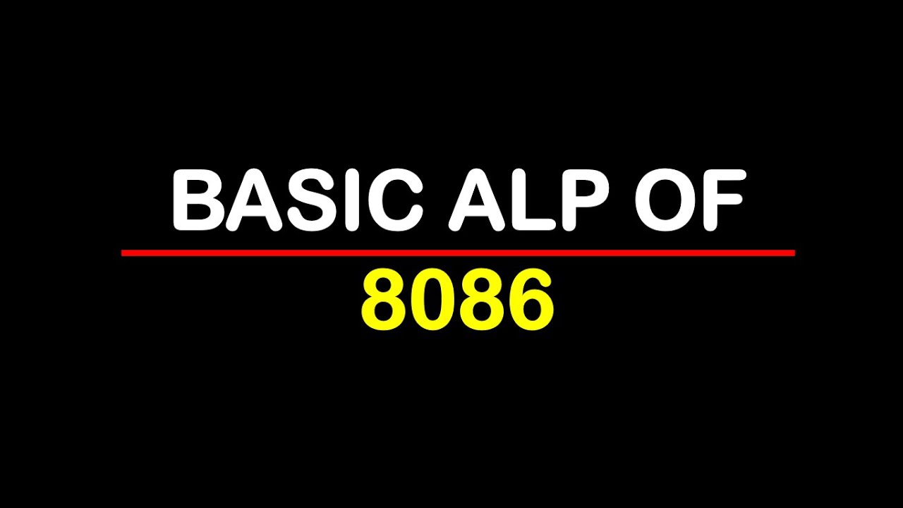 ALP with 8086 | Dhivys Techycom | Microprocessor - YouTube
