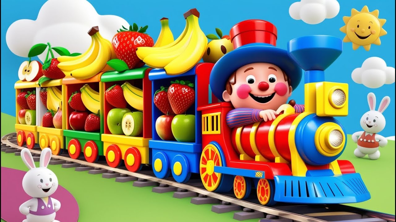 Humpty Dumpty Fruit Train Song for Kids | Fun 3D Nursery Rhyme with ...
