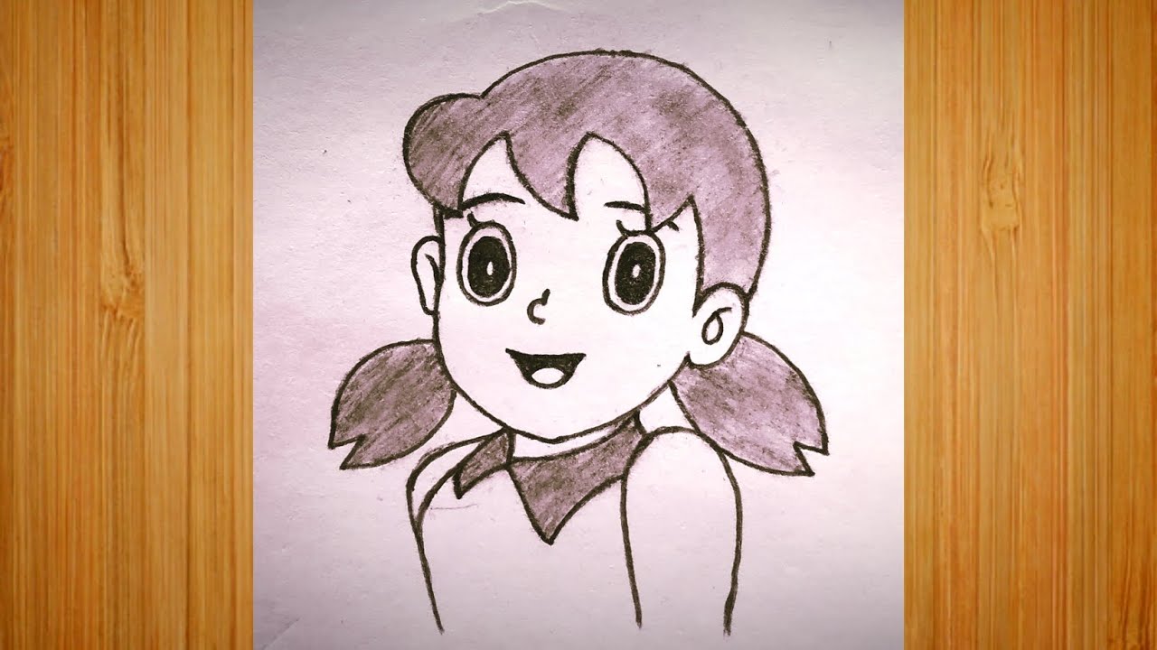 How To Draw Shizuka Sketch | Doremon Character Shizuka Drawing Step By ...