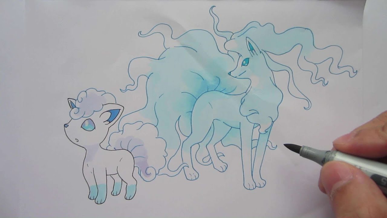 How to Draw Pokemon: No. 37 Alolan Vulpix, No. 38 Alolan Ninetales ...