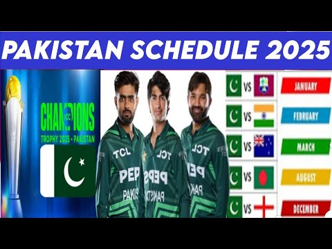 Pakistan Cricket Schedule 2025 | Pakistan Cricket Team all Series ...