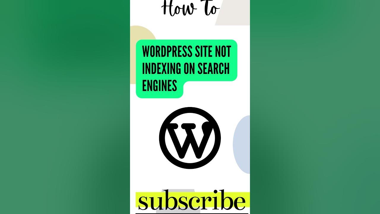 WordPress Site Not Indexing on Search Engines - YouTube