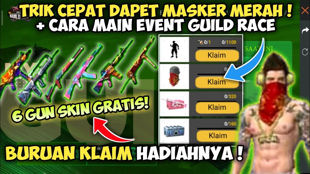 CARA MENDAPATKAN MASKER MERAH FF - DI EVENT GUILD RACE GARENA FREEFIRE ...