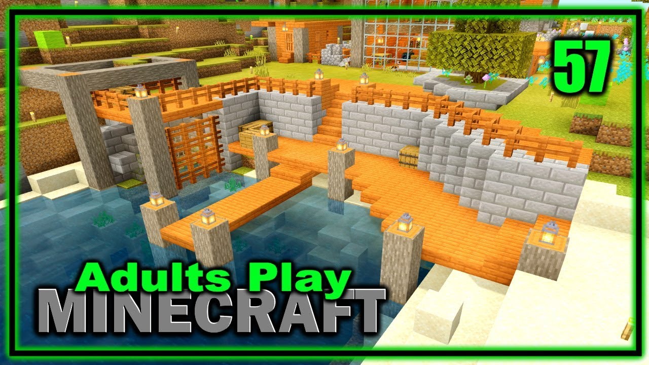Acacia Dock in Minecraft! | Adults Play Minecraft #57 | Minecraft ...