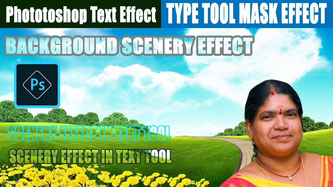 | Learning photoshop | Typing text mask | Horizontal type mask tool ...