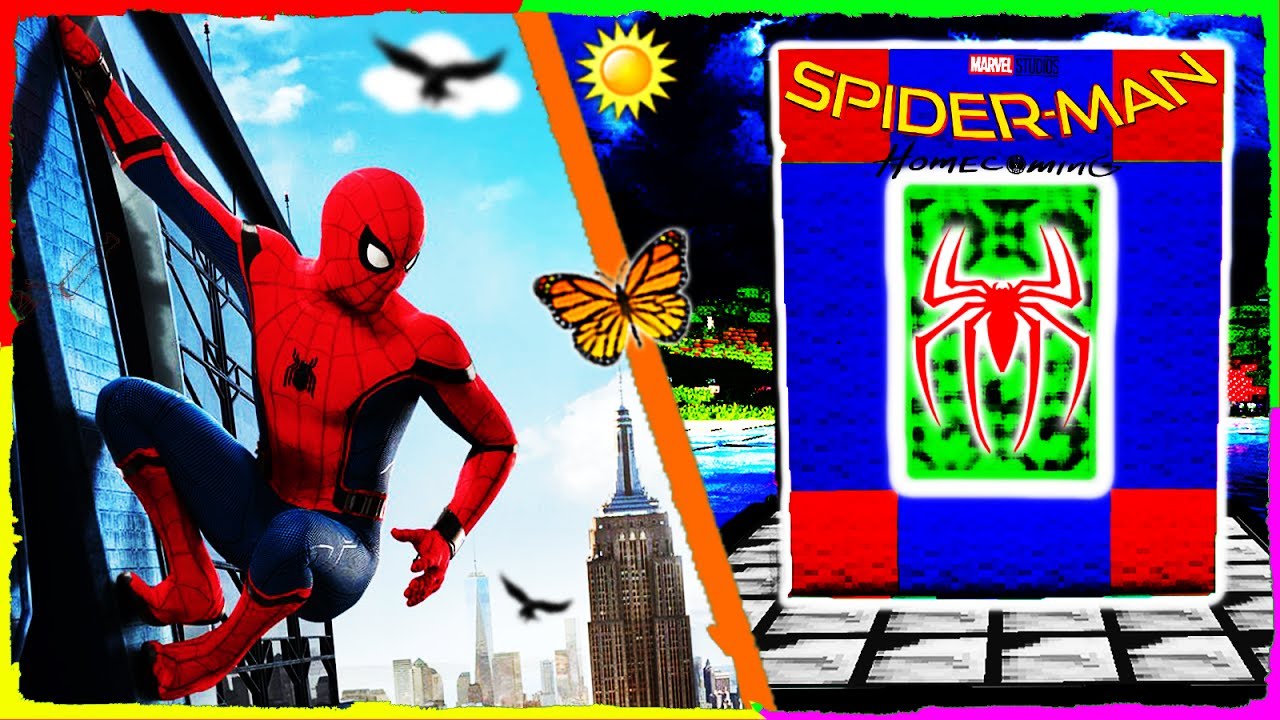 Minecraft - How to Make a Portal to SPIDER-MAN HOMECOMING - YouTube