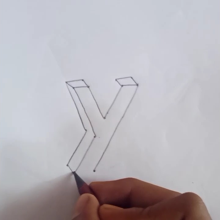How to draw 3d Letter Y. - YouTube