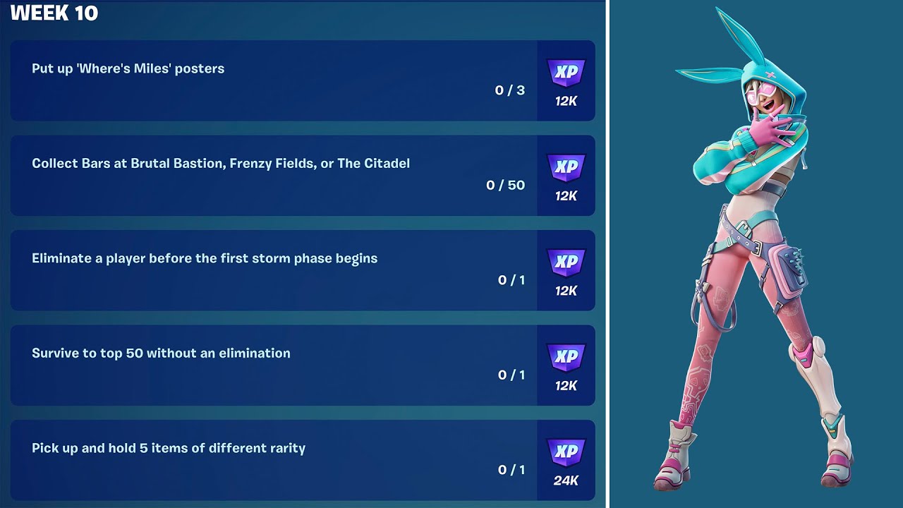 *ALL* Fortnite Week 10 Seasonal Quests - YouTube