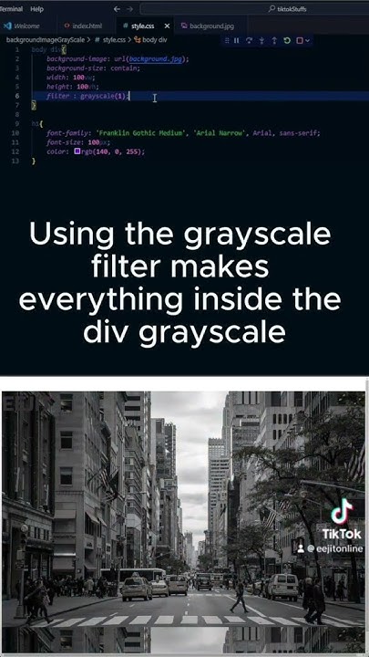 Making The Background Grayscale with CSS - YouTube