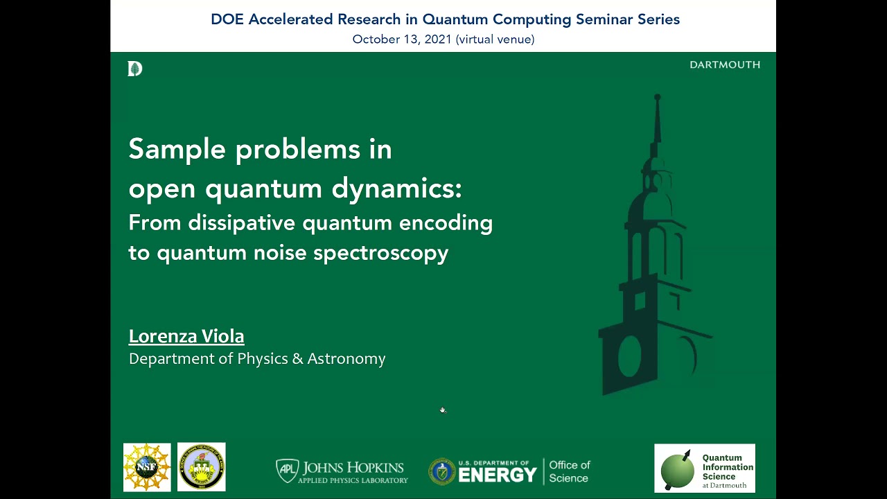 Sample problems in open quantum system dynamics - YouTube