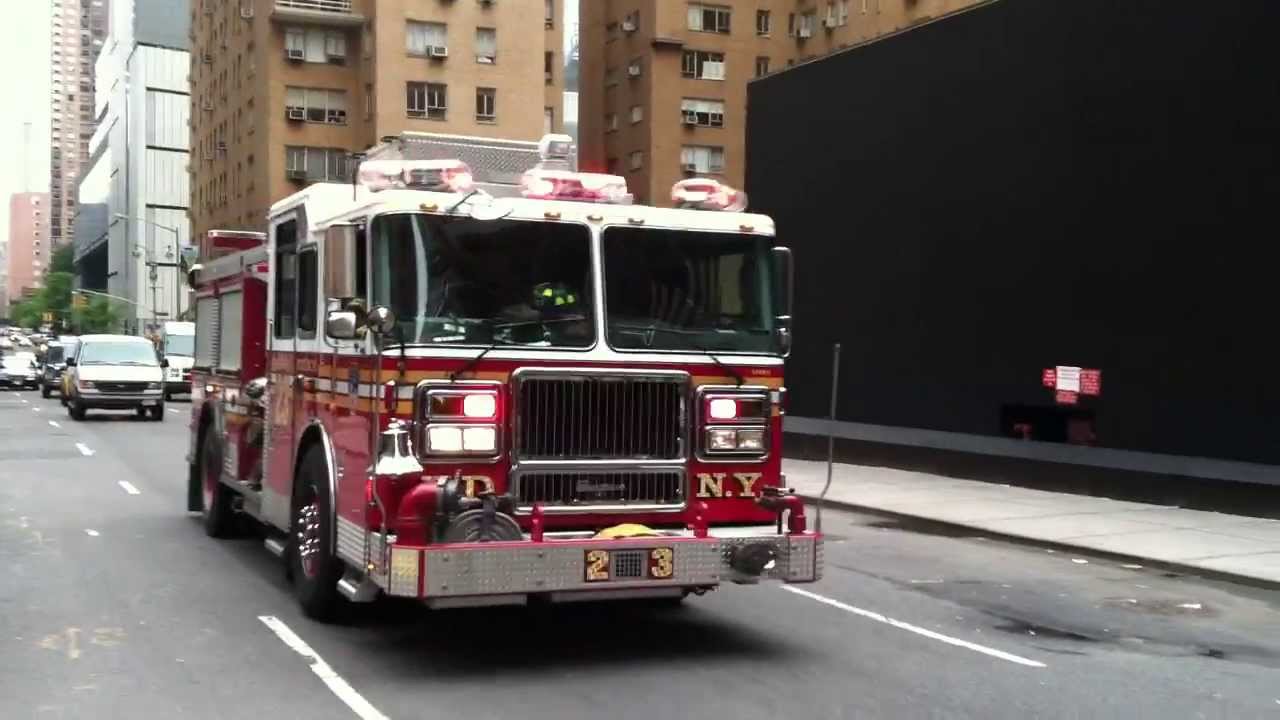 FDNY - Engine 23 - Up From EMS Run - 8/6/13 - YouTube