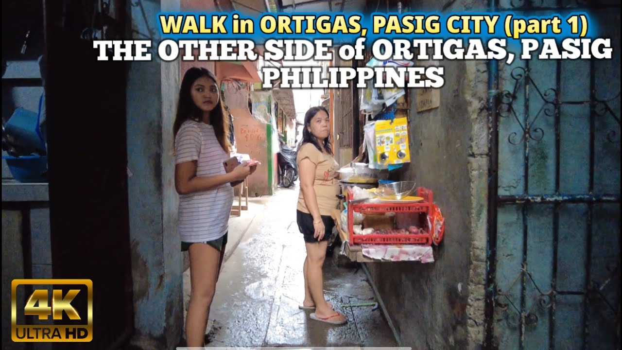 Walk in a NARROW ALLEY to BUSINESS CENTER, PHILIPPINES Walk in ORTIGAS ...