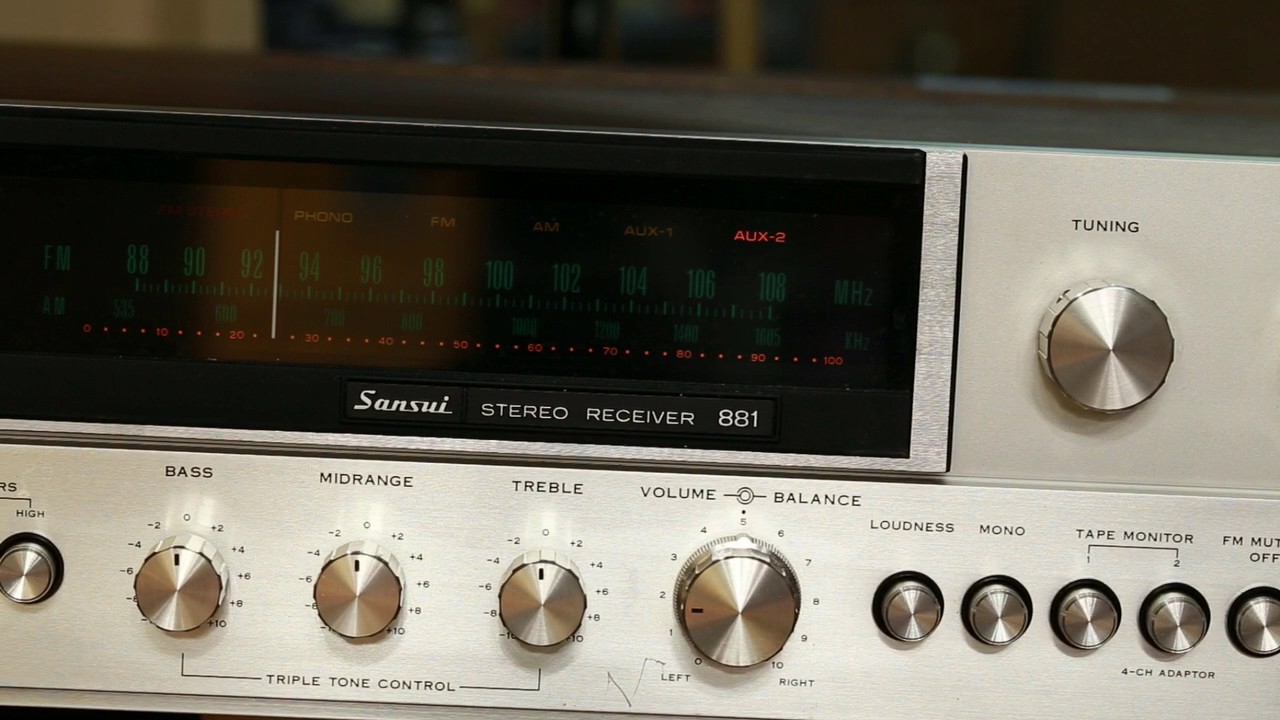 Sansui 881 Stereo Receiver from 1970s - YouTube
