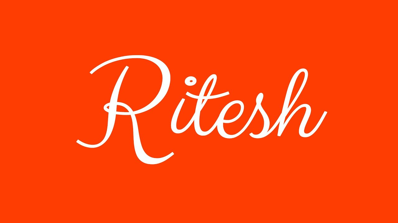 Learn how to Sign the Name Ritesh Stylishly in Cursive Writing - YouTube