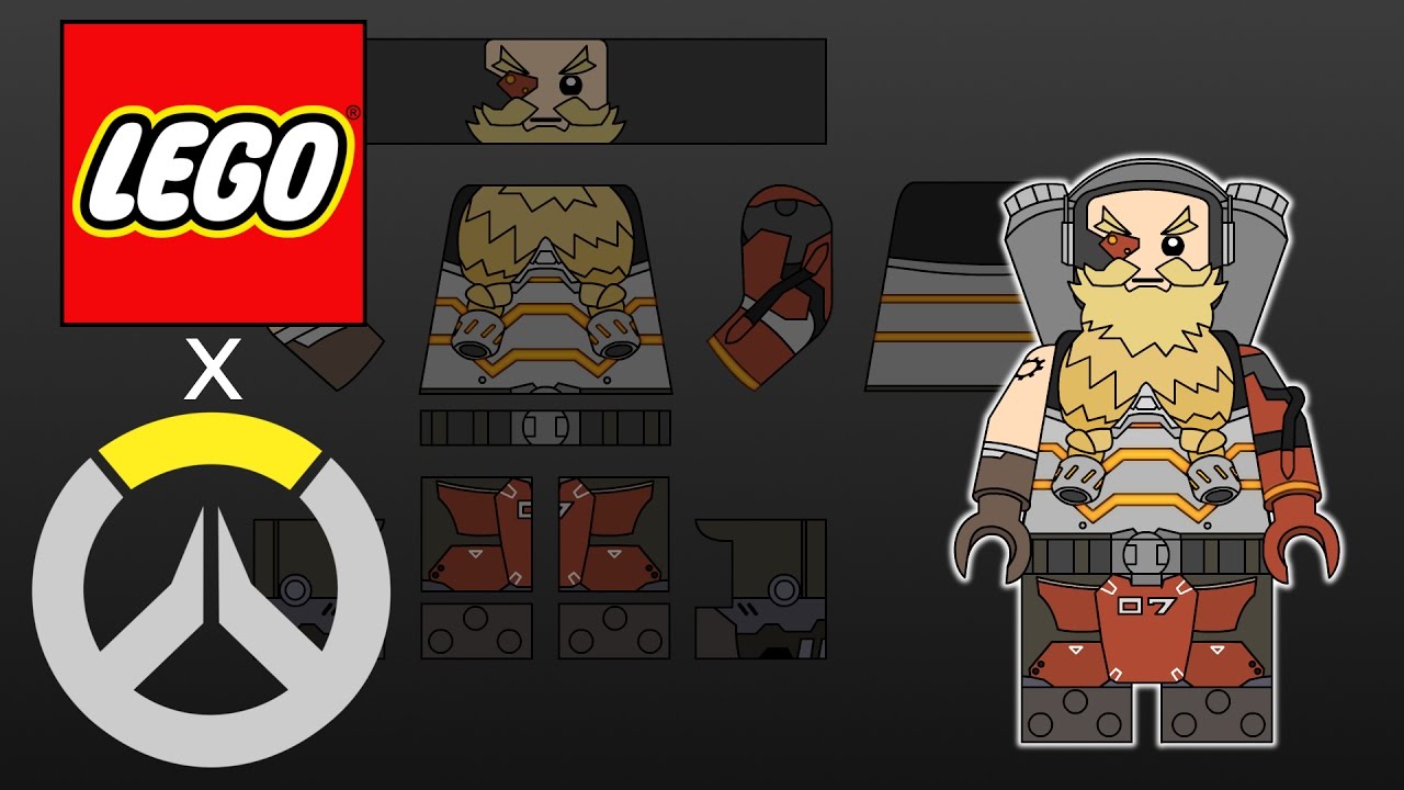 LEGO Torbjörn Minifig Decal Timelapse [Overwatch] - YouTube