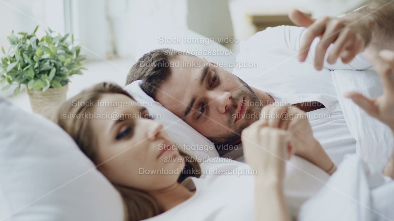 Closeup of couple with relationship problems having emotional ...