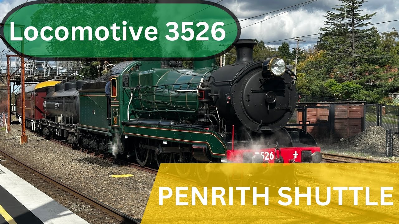 Steam Locomotive 3526 | Penrith Shuttle Runs - May 2025 - YouTube
