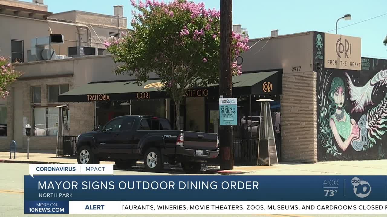 Mayor signs outdoor dining order - YouTube