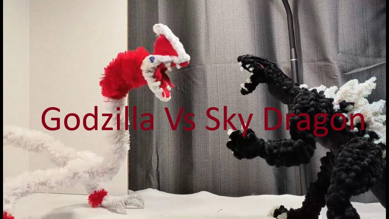 Godzilla Vs Sky Dragon | Pipe Cleaner Stop Motion - YouTube