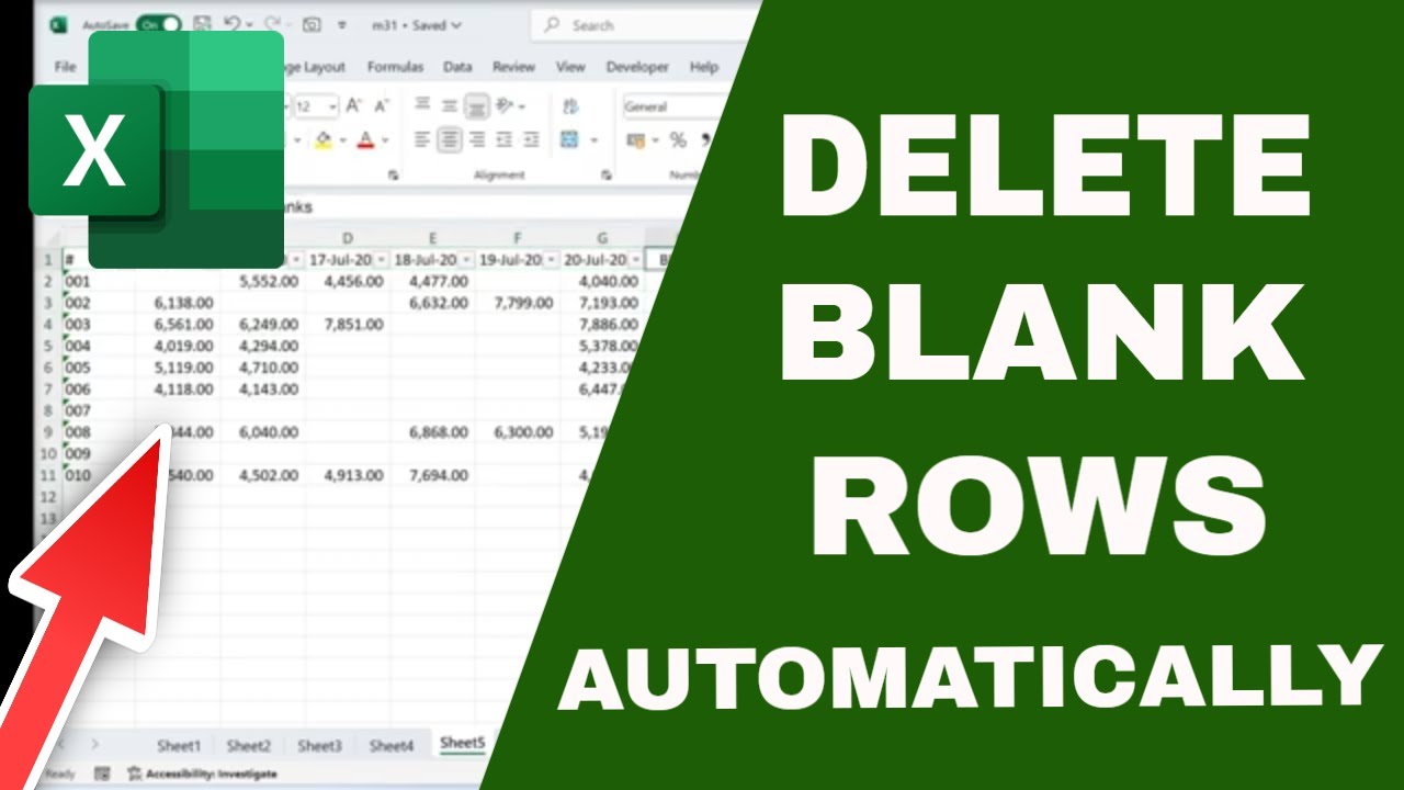 How to DELETE BLANK ROWS AUTOMATICALLY in EXCEL | Get Rid of Empty Rows ...