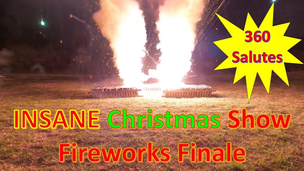 Insane Christmas Fireworks Finale w/ Pyrostar - 360 Salute.... CRANK IT ...