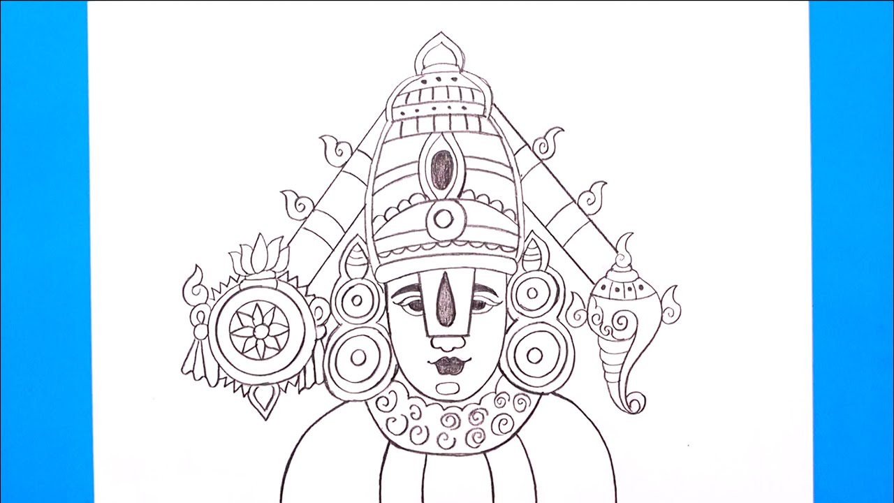 How to Draw Tirupati Balaji Drawing || Lord Venkateshwara Drawing ...