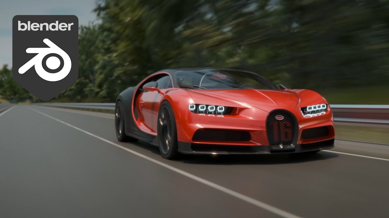 Bugatti Chiron Sport 3D Animation Made in Blender - YouTube
