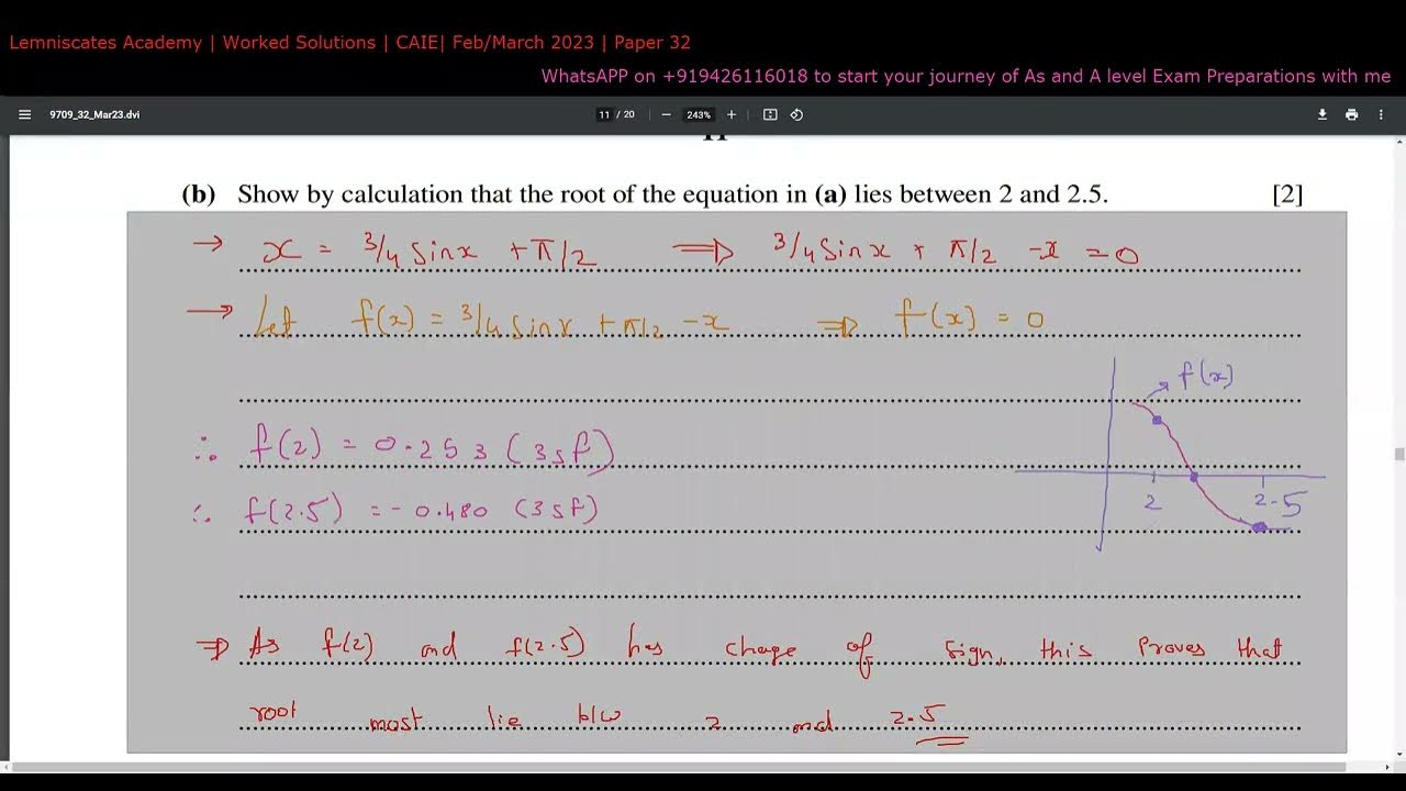 9709_m23_qp_32 | Worked Solutions | Q7 | Numerical Solutions - Iterative solution - YouTube