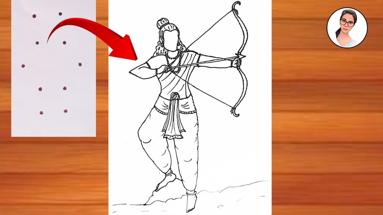 How To Draw Lord Ram ji From 10 Dots || रामनवमी पर बनाएं भगवान राम जी ...