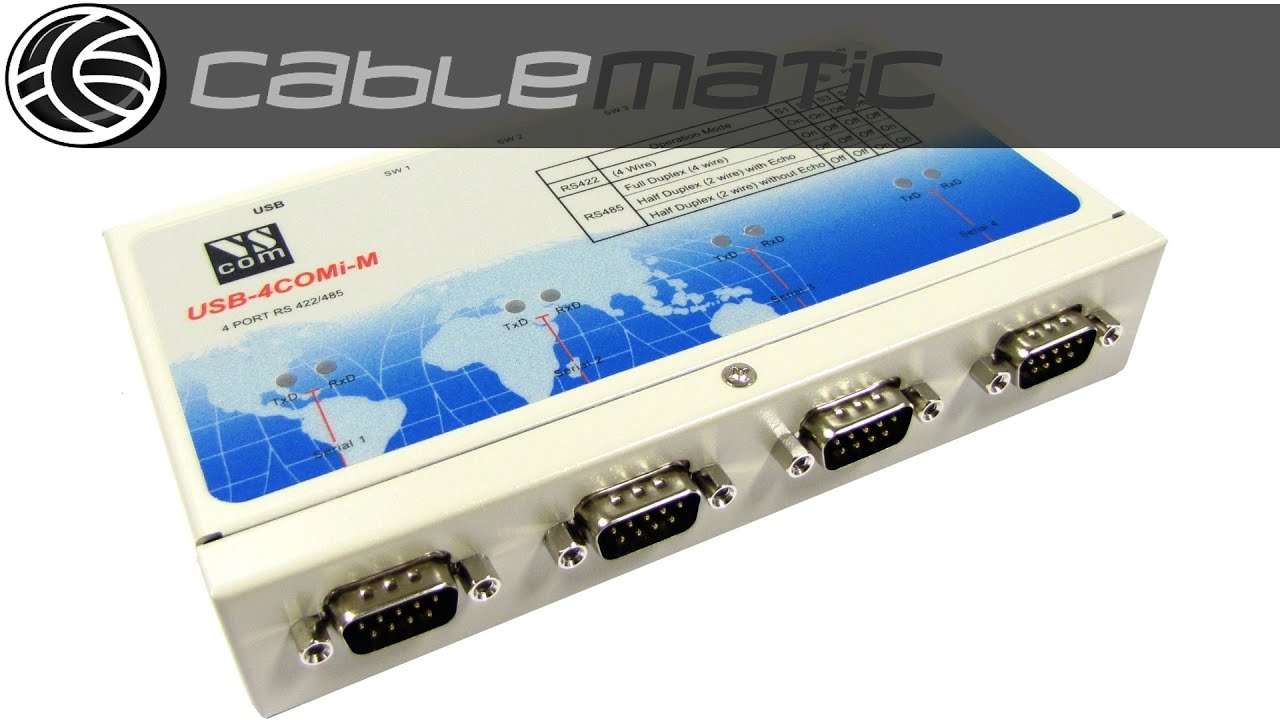 Adaptador USB a RS-422/485 VSCOM (4-Port DINRail) distribuido por ...
