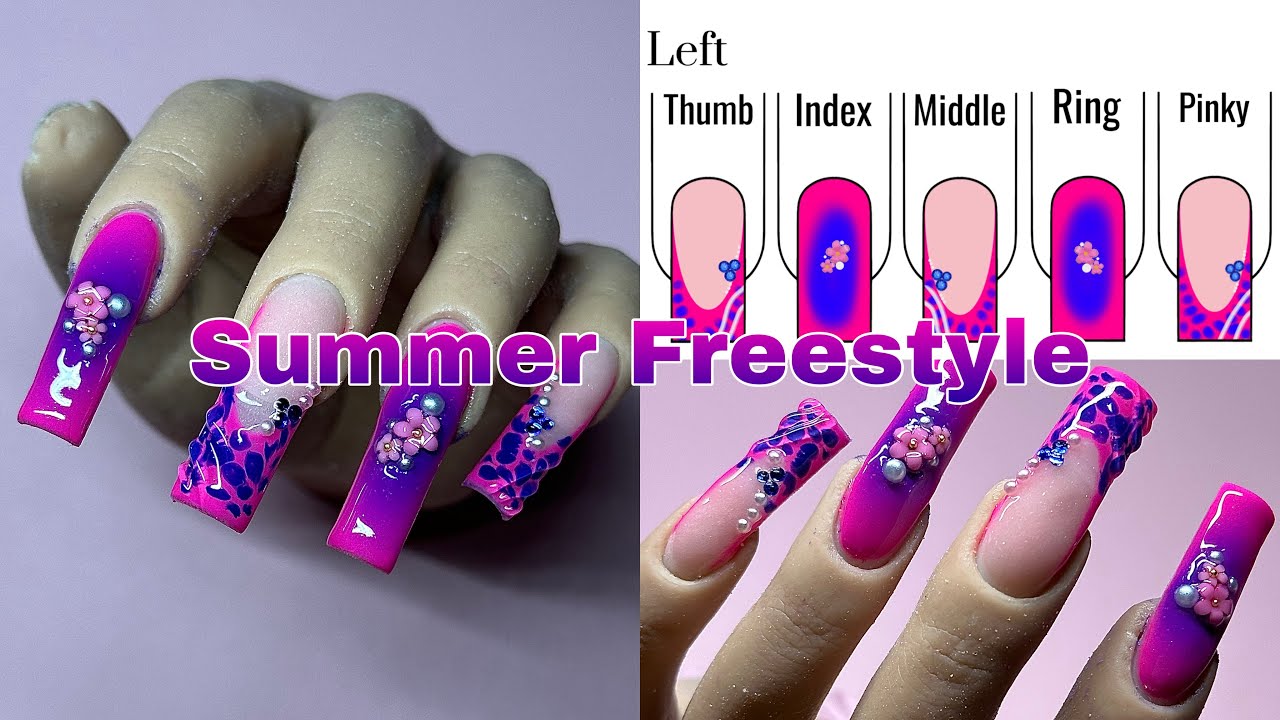 Summer Freestyle Using @Katemarienailz Ultimate Nail Artist Template 🌸 ...