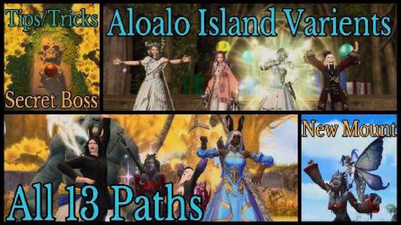 FFXIV: Aloalo Island - Variant Dungeon (Book Paths 1-13) Pixie/Fairy Mount - YouTube