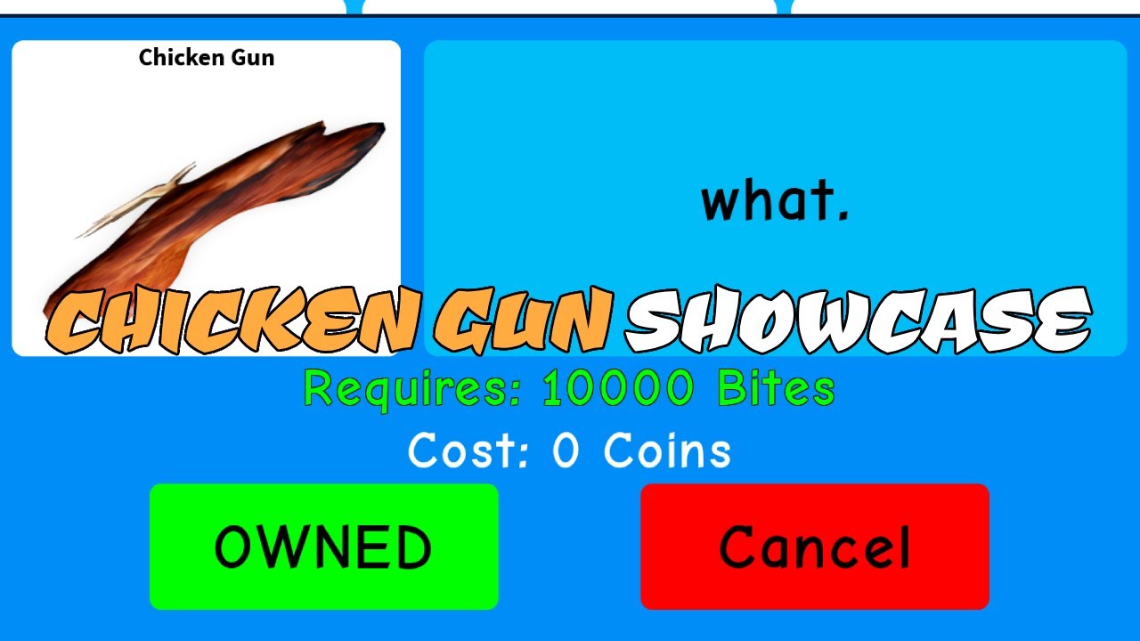 showcasing the chicken gun in shoot and eat noobs - YouTube