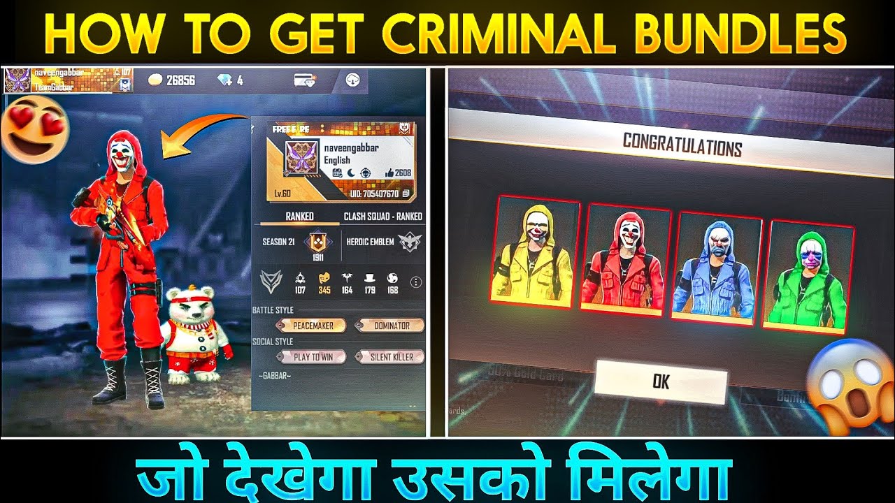 How To Get Criminal Bundle In Free Fire 2021 | Criminal Bundle Return ...