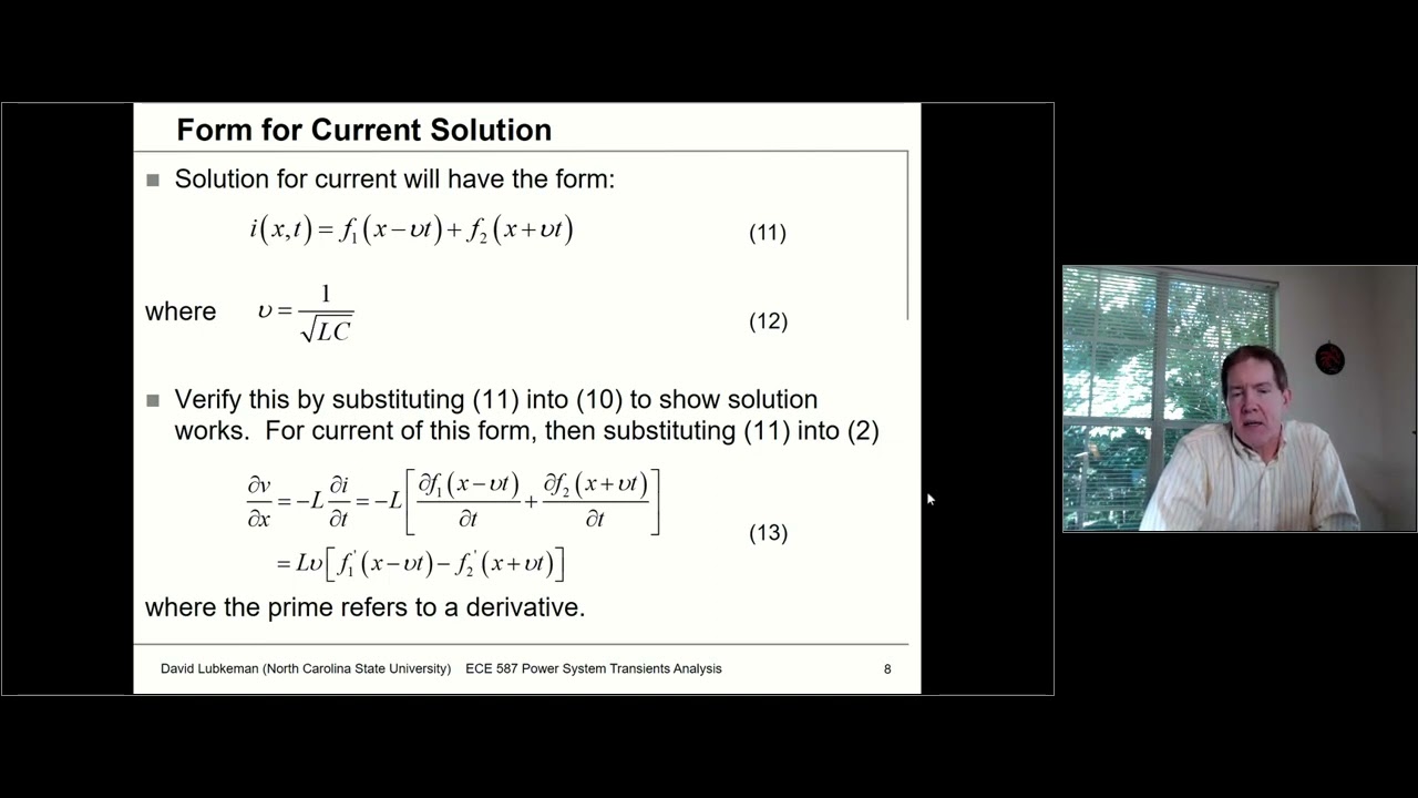 Lecture 10a Line Distributed Parameter Model Theory Power System