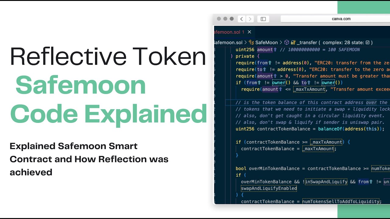 Reflective Tokens Safemoon Contract Explained Part 2 - YouTube