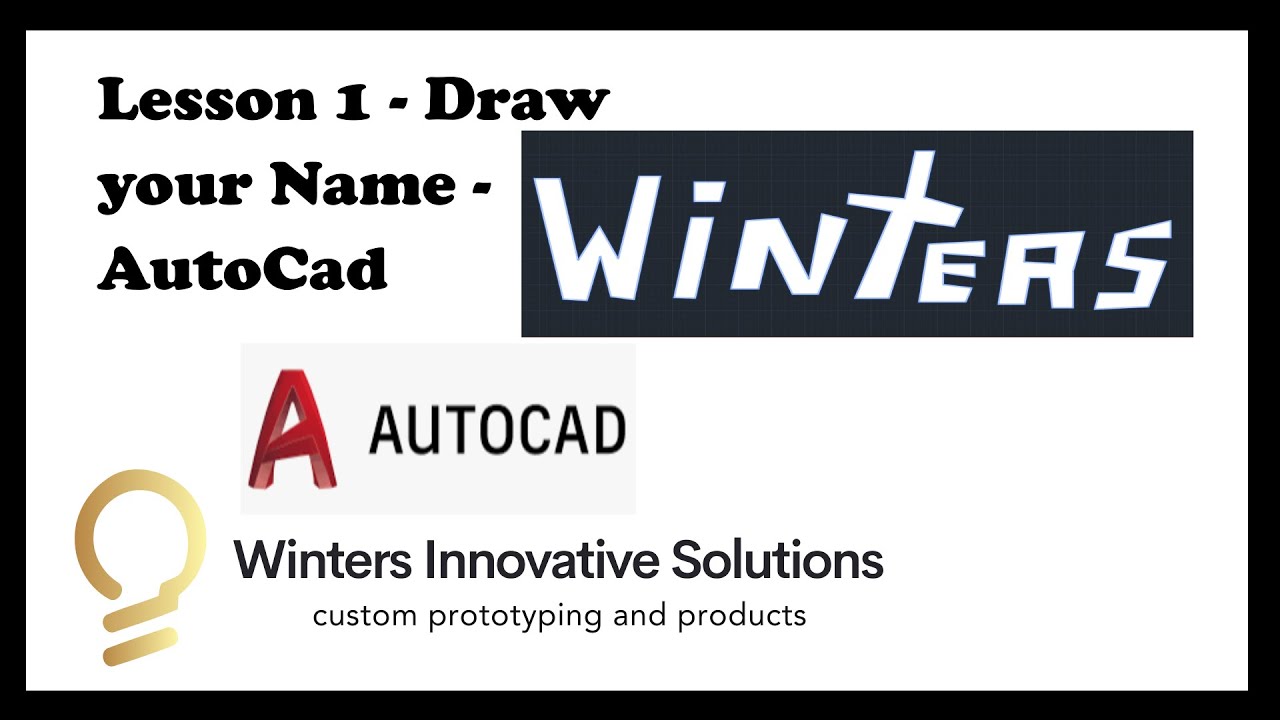 AutoCad 2024 - Lesson 1 - Draw your Name - Beginner - YouTube