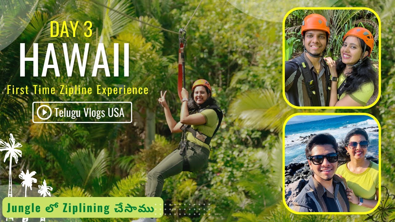 First Zip Line Experience | Hawaii Day 3 | Travel Vlog | Jungle Zip ...
