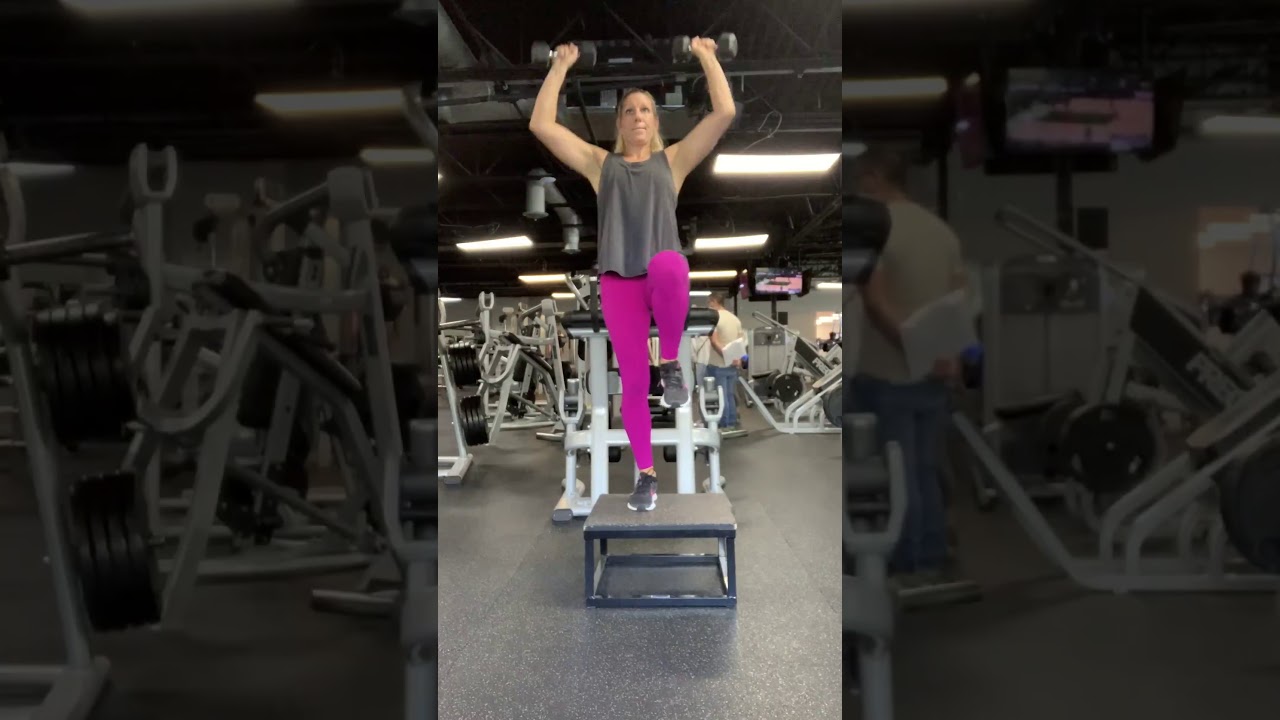 1ft step up with curl to press - YouTube